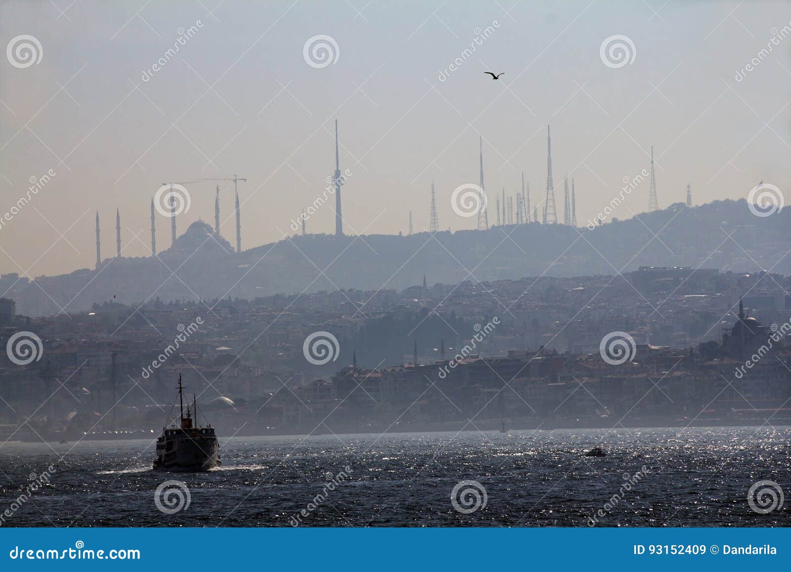 Istanbul stock image. Image of bosfor, view, east, bridge - 93152409