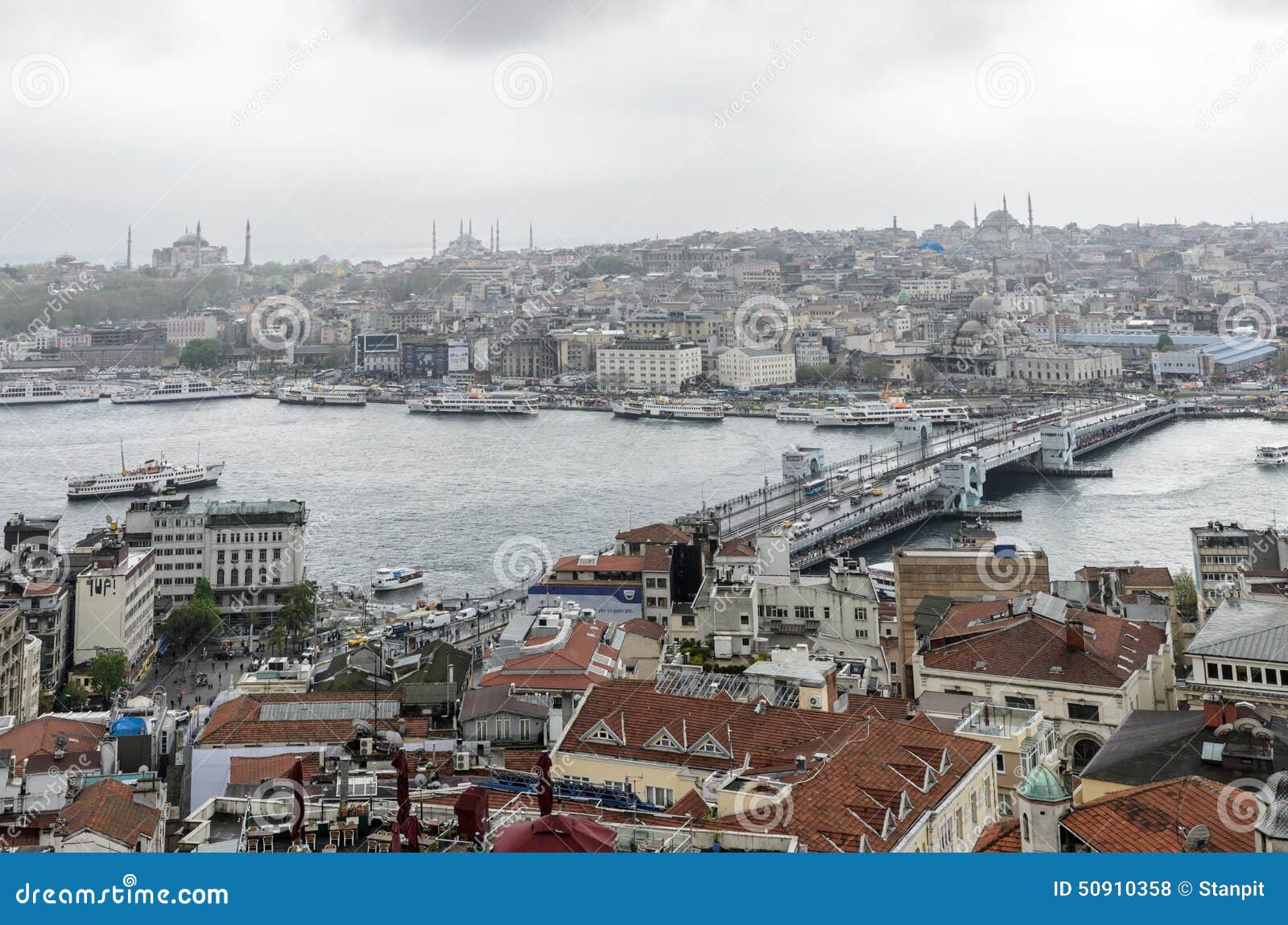 Istanbul views editorial stock photo. Image of district - 50910358