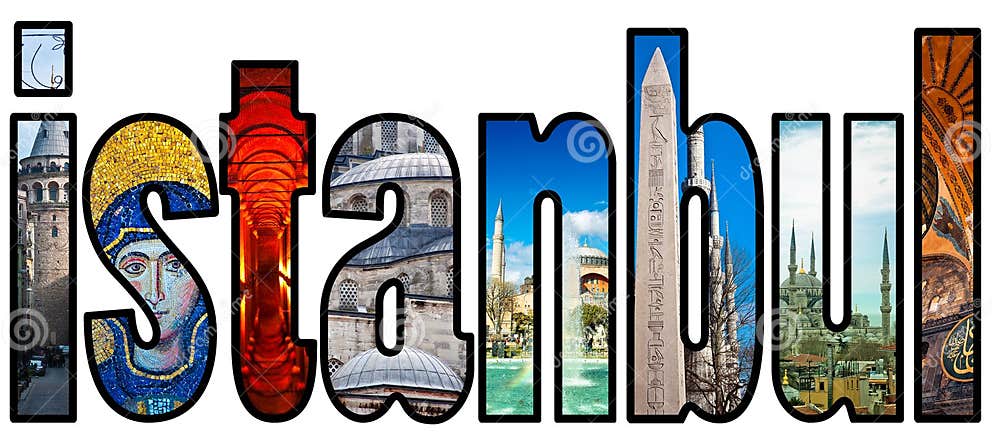 Istanbul word montage stock illustration. Illustration of famous - 19841315