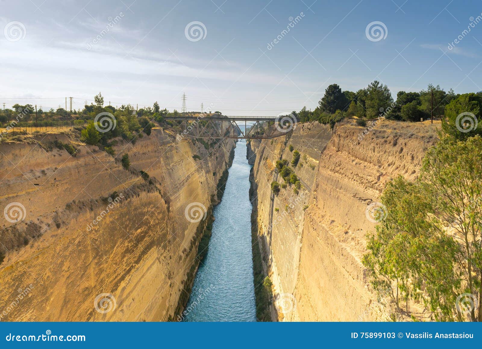Isthmus of Corinth. Beautiful Landscape in Greece Stock Image - Image ...