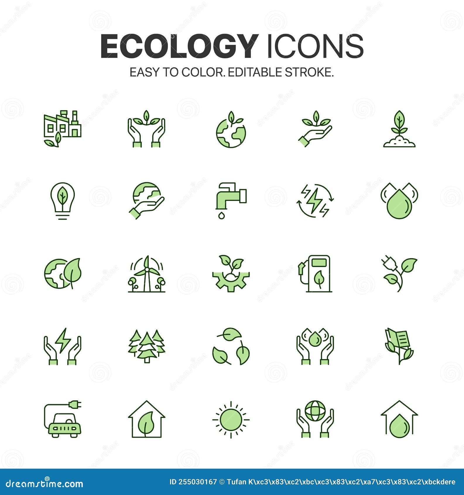 Sustainability Icon Set. Easy To Color. Eco Friendly Related Colorful ...