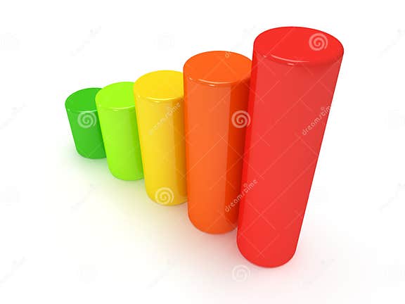 Istogramma colorato 3d illustrazione di stock. Illustrazione di globale ...