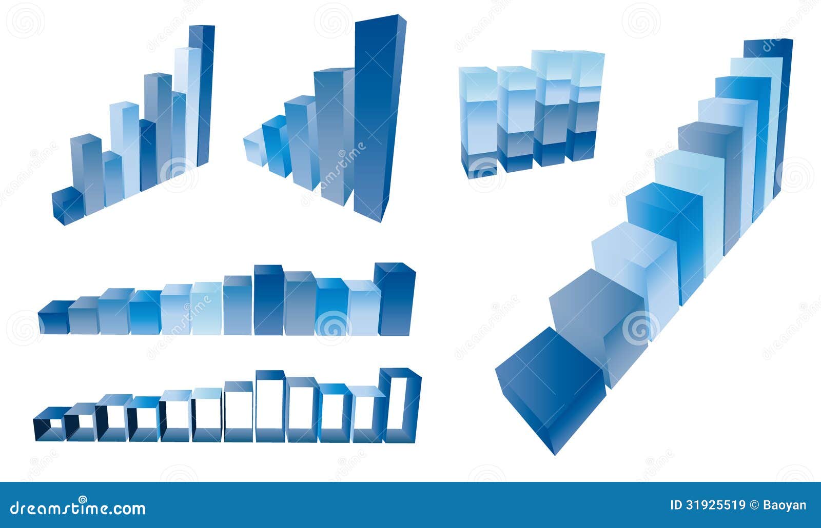 Istogramma 3d illustrazione vettoriale. Illustrazione di sviluppo ...