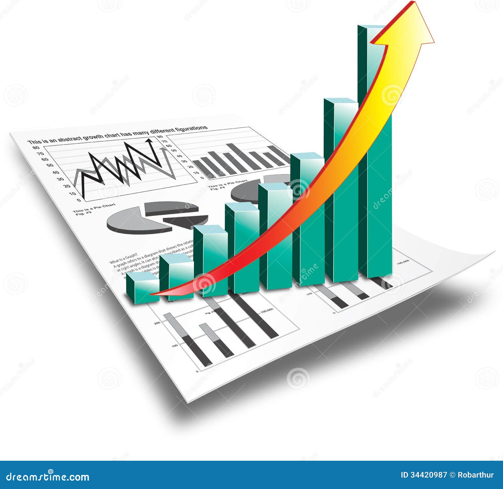 Istogramma 3D su carta illustrazione vettoriale. Illustrazione di ...