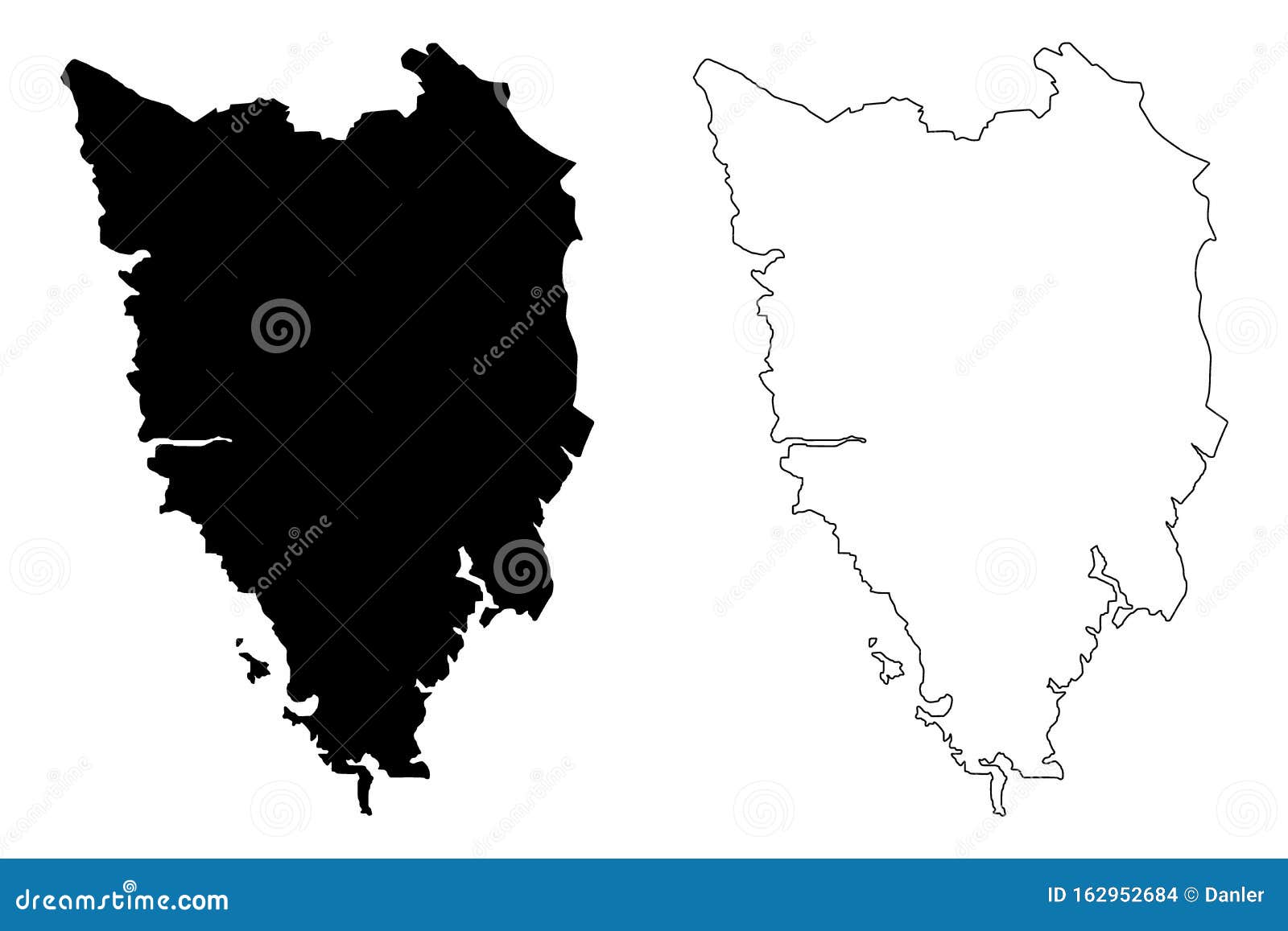 Istria County Counties of Croatia, Republic of Croatia Map Vector ...