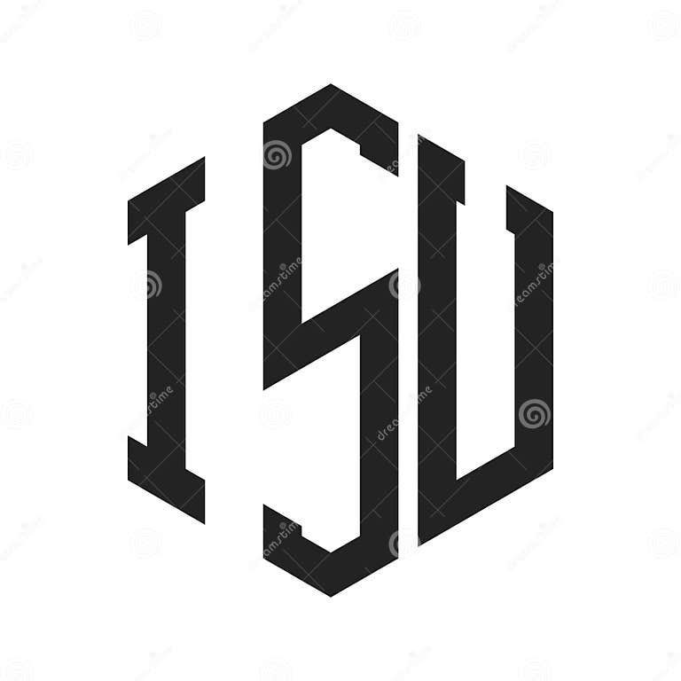 ISU Logo Design. Initial Letter ISU Monogram Logo Using Hexagon Shape ...