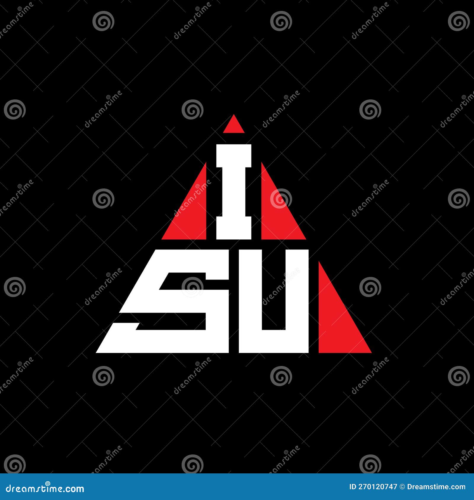 ISU Triangle Letter Logo Design With Triangle Shape. ISU Triangle Logo ...