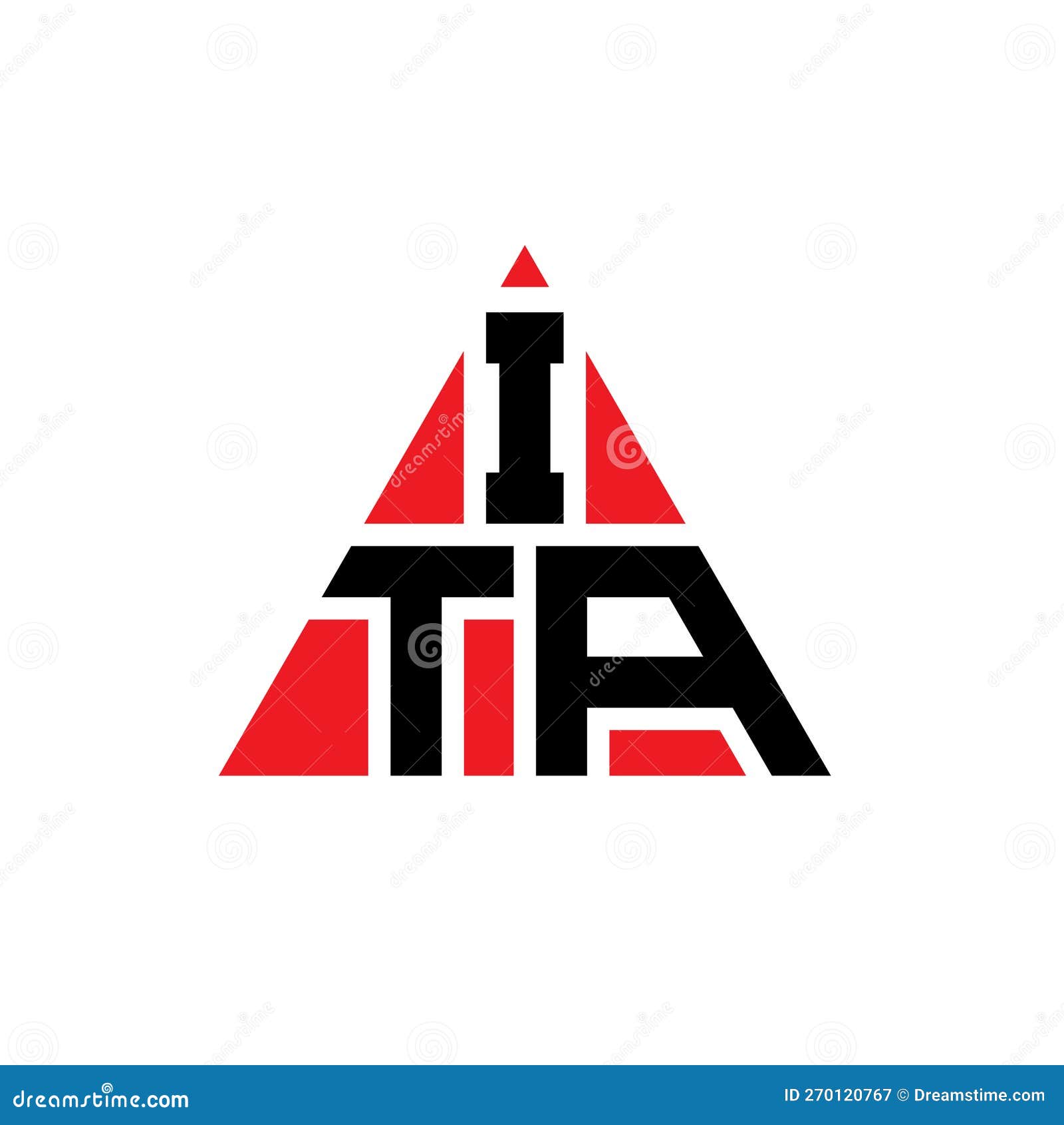 ITA Triangle Letter Logo Design With Triangle Shape. ITA Triangle Logo ...