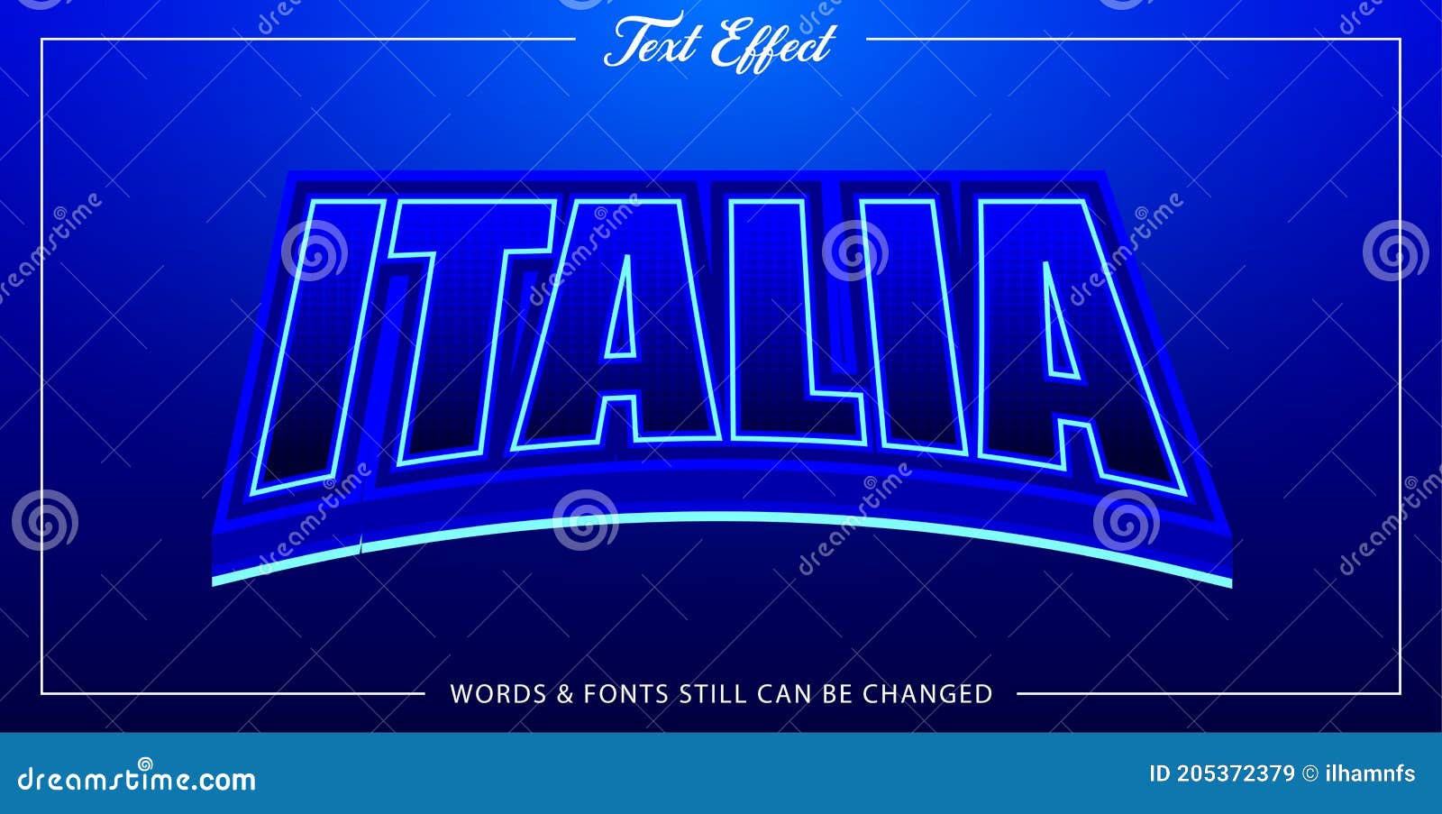 Italia Editable Text Effect Style Stock Vector - Illustration of ...