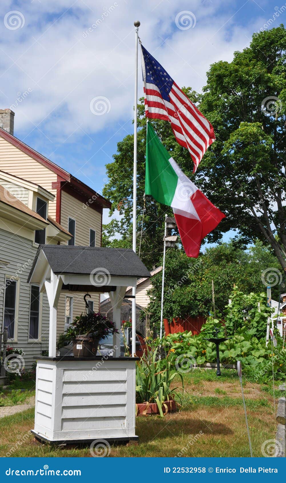 Italian and american flags stock photo. Image of states - 22532958