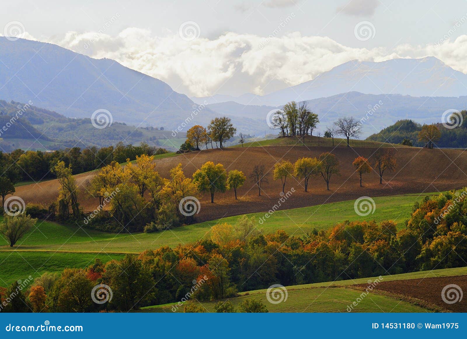 Italian autumn landscape stock photo. Image of gold, hills - 14531180