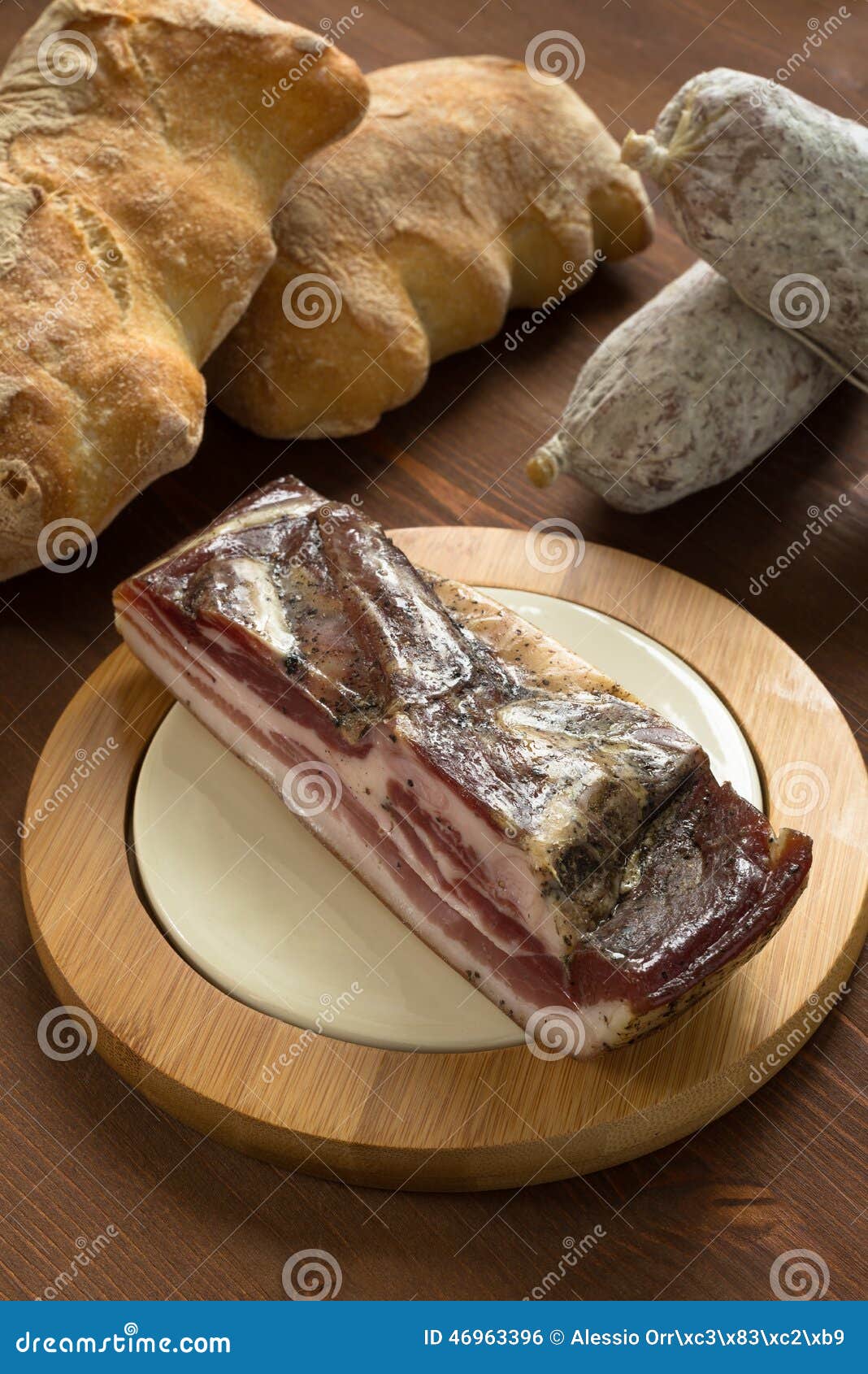 Italian bacon stock photo. Image of italian, fatty, cutting - 46963396