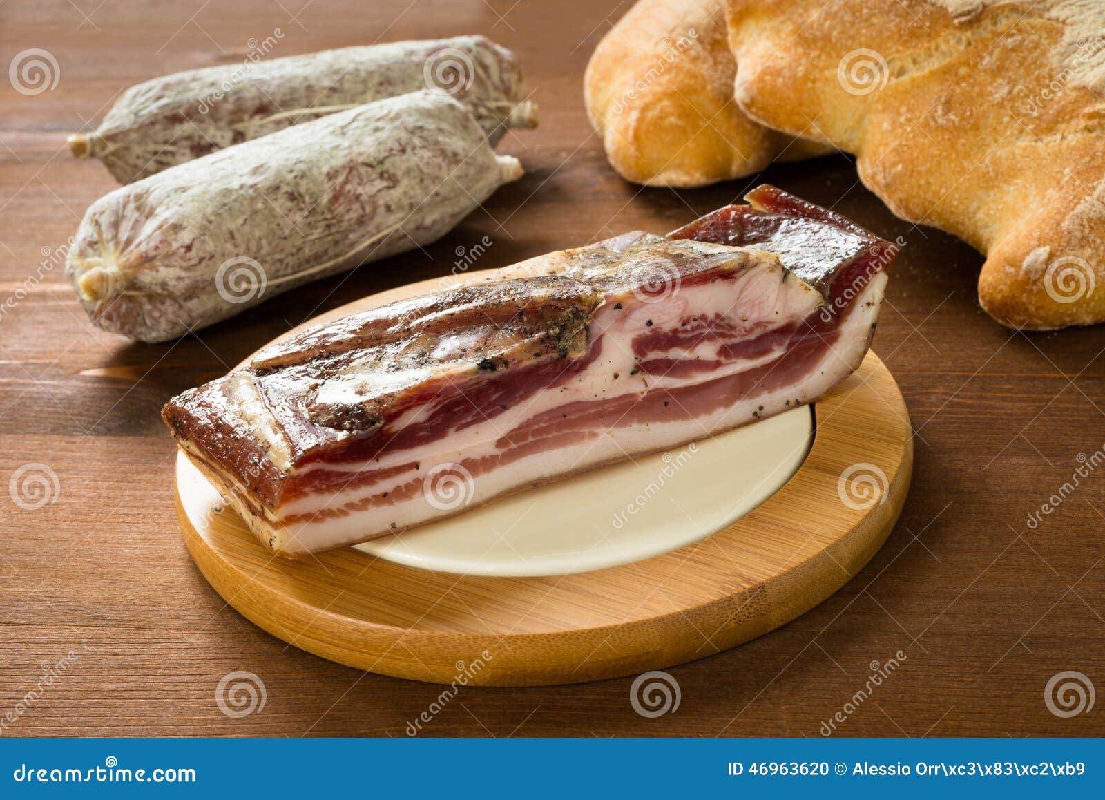 Italian bacon stock photo. Image of lard, meat, spiced - 46963620