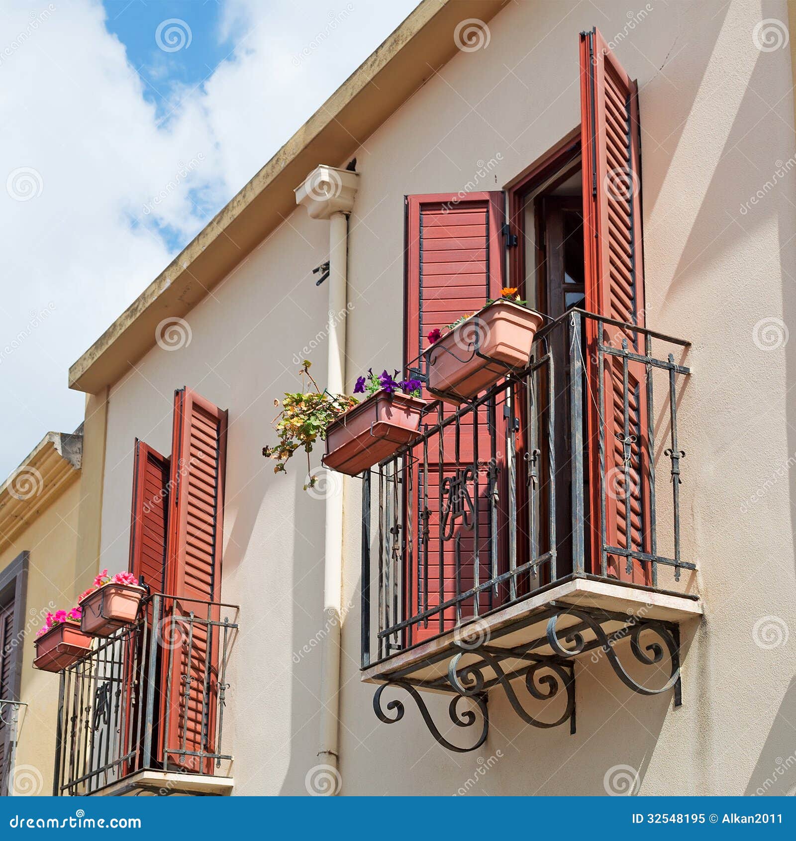 Italian balcony stock image. Image of balcony, country - 32548195