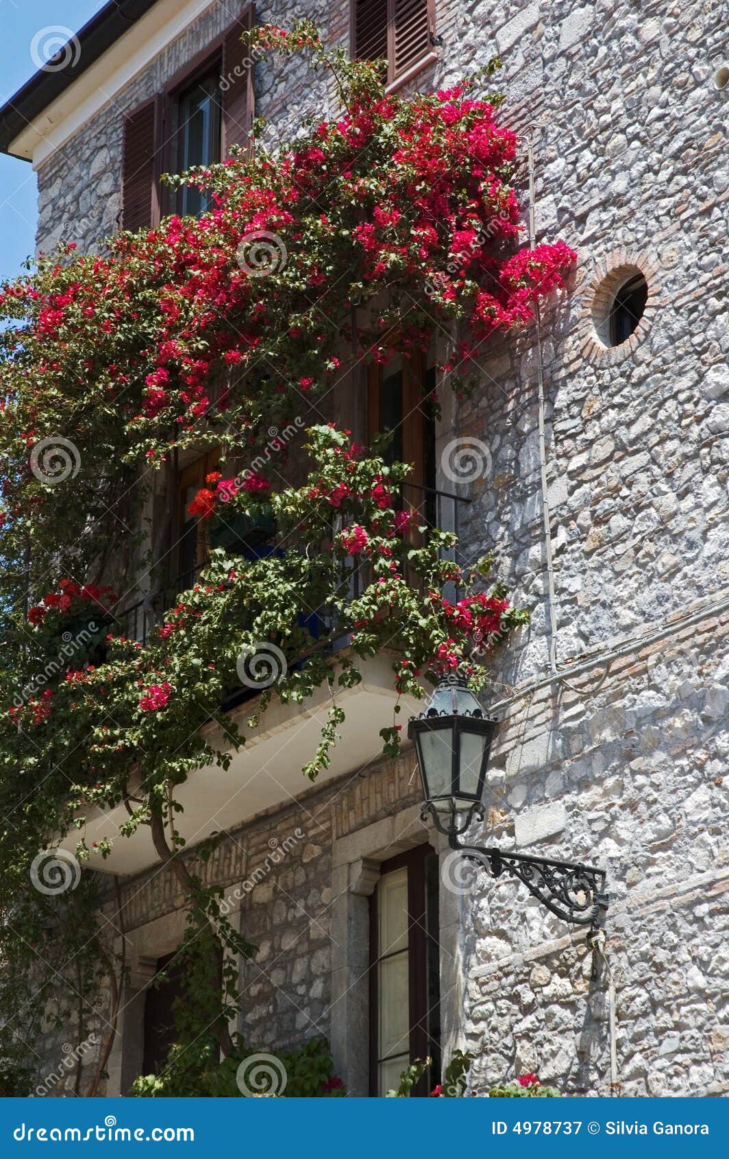 Italian Balcony with Flowers Stock Image - Image of detail ...