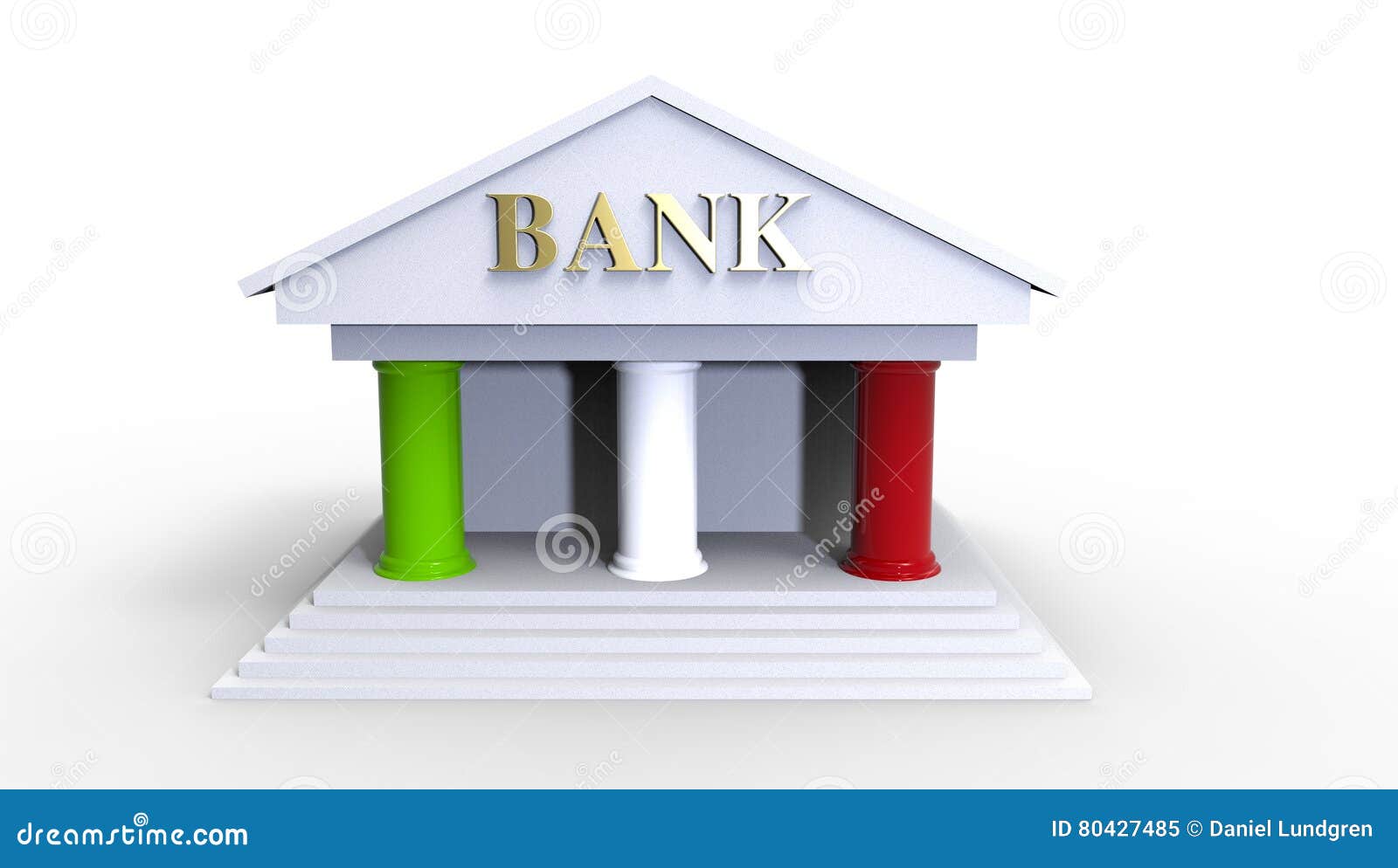Italian Bank Illustration Made in 3d Stock Illustration - Illustration ...