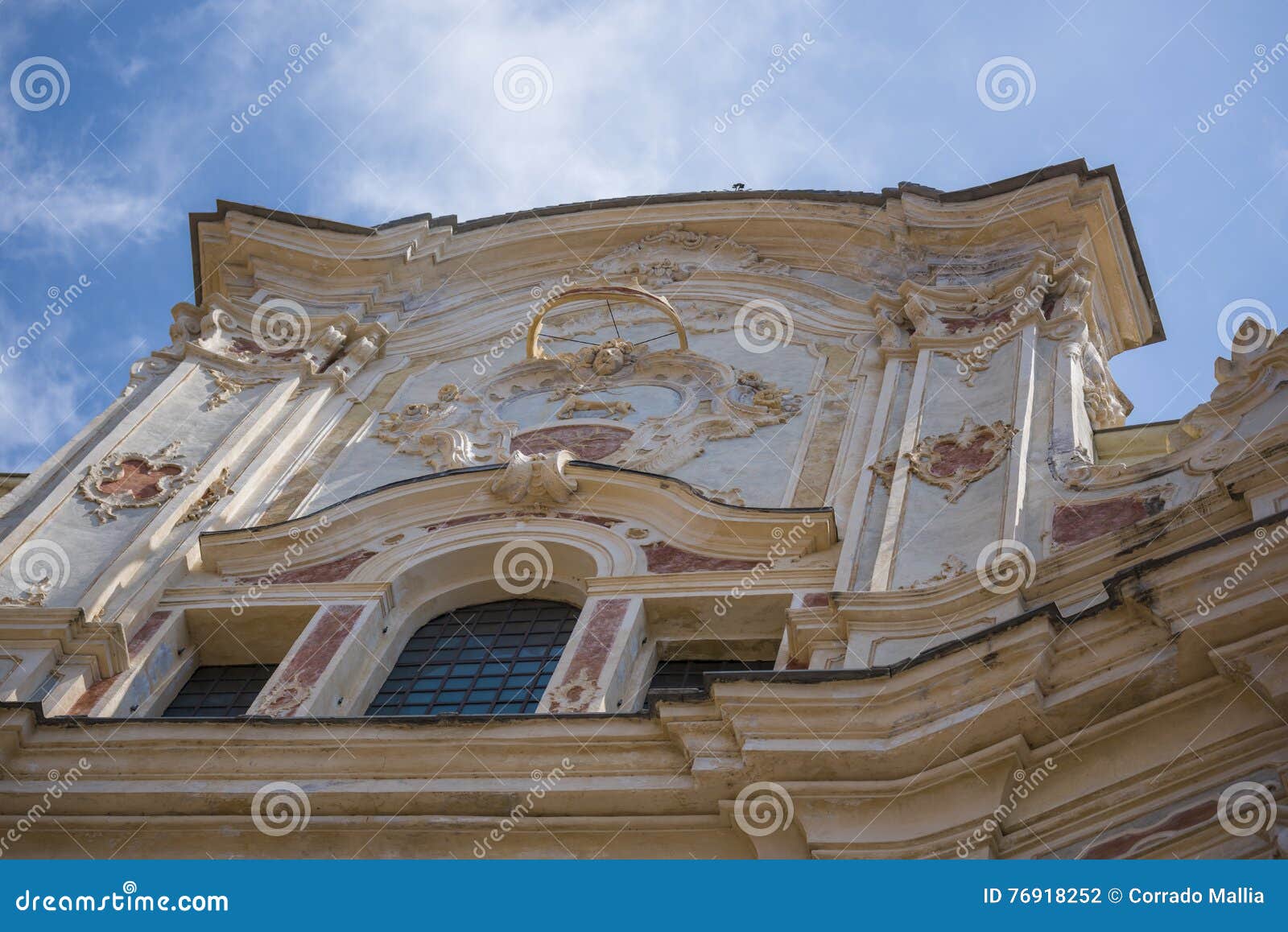Italian Baroque Facade, with Blue Sky Stock Photo - Image of church ...