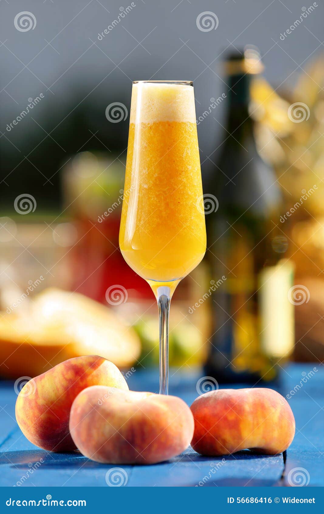 Italian Bellini Alcoholic Cocktail with Peach Stock Photo - Image of ...