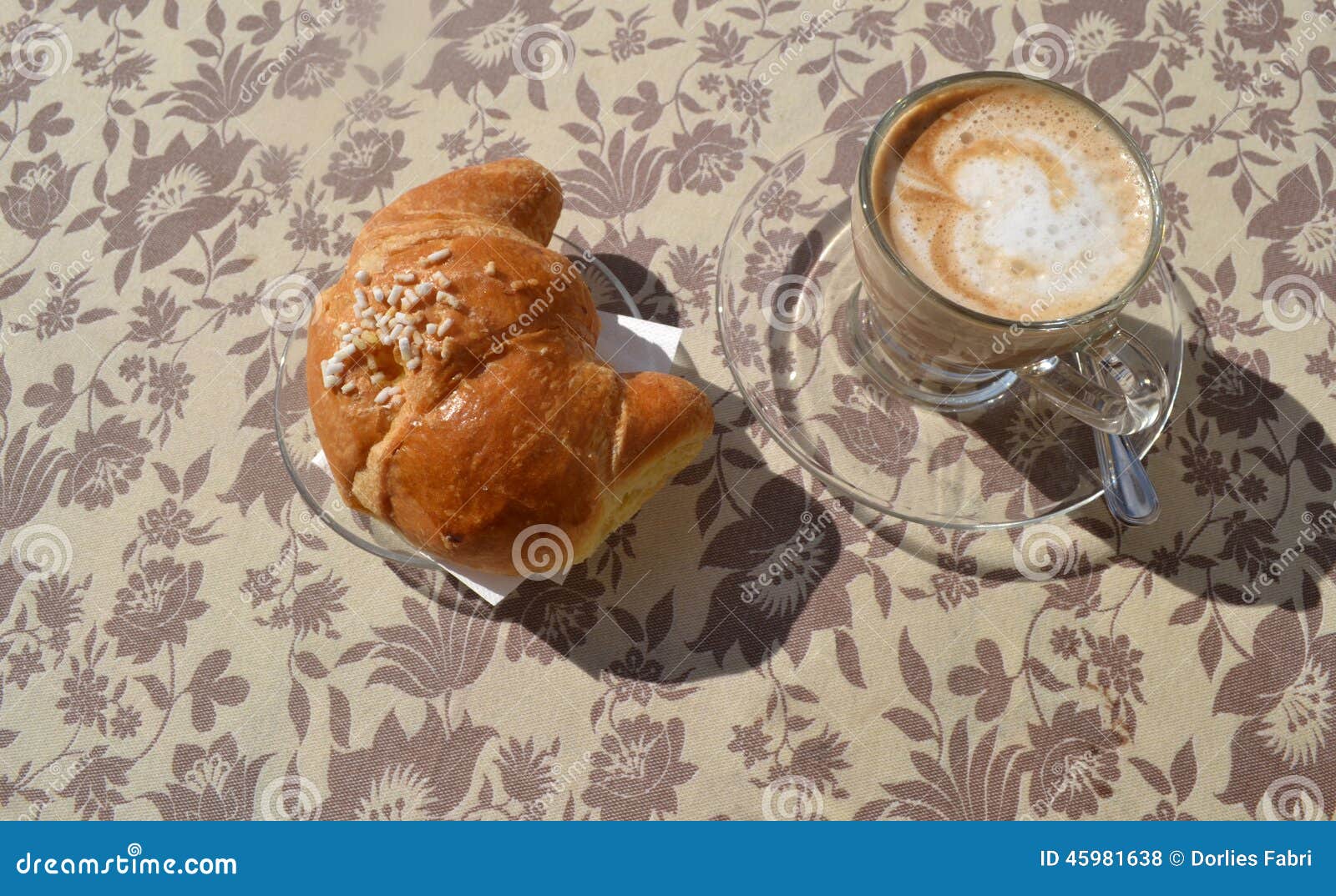 Italian breakfast stock photo. Image of cornetto, cappuccino - 45981638