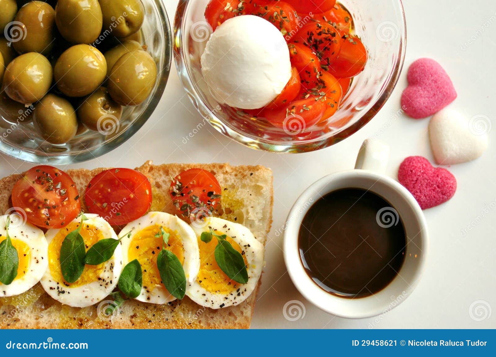 Italian Breakfast with Coffee and Sandwich Stock Image - Image of ...