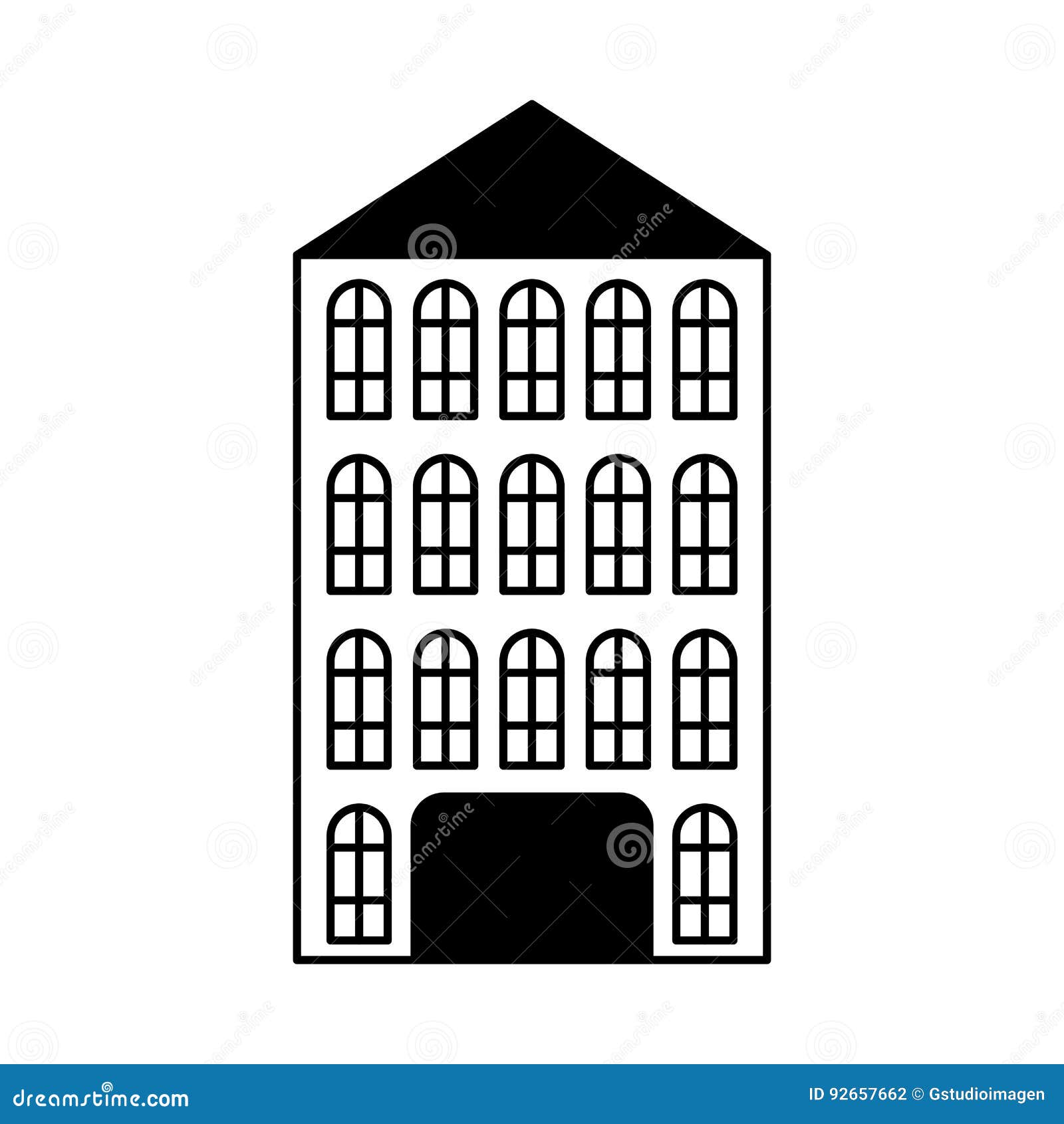 Italian building icon stock vector. Illustration of cityscape - 92657662
