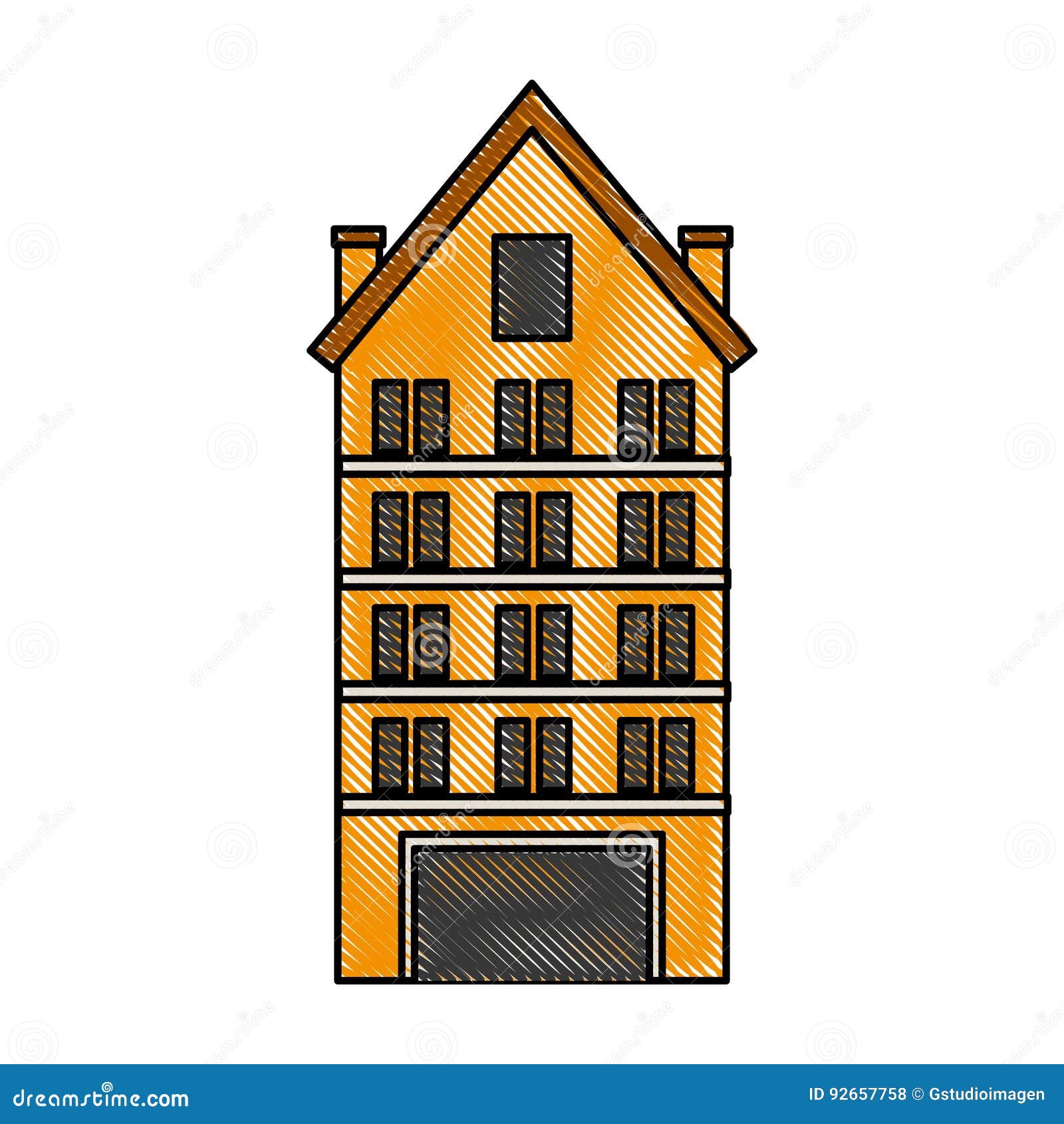 Italian building icon stock vector. Illustration of cityscape - 92657758