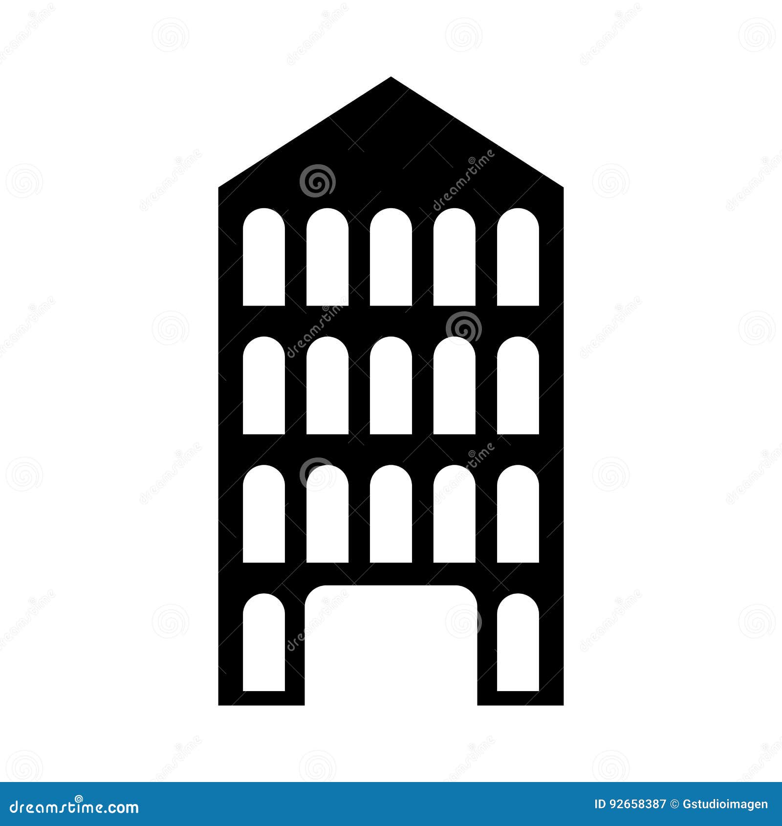 Italian building icon stock vector. Illustration of rome - 92658387