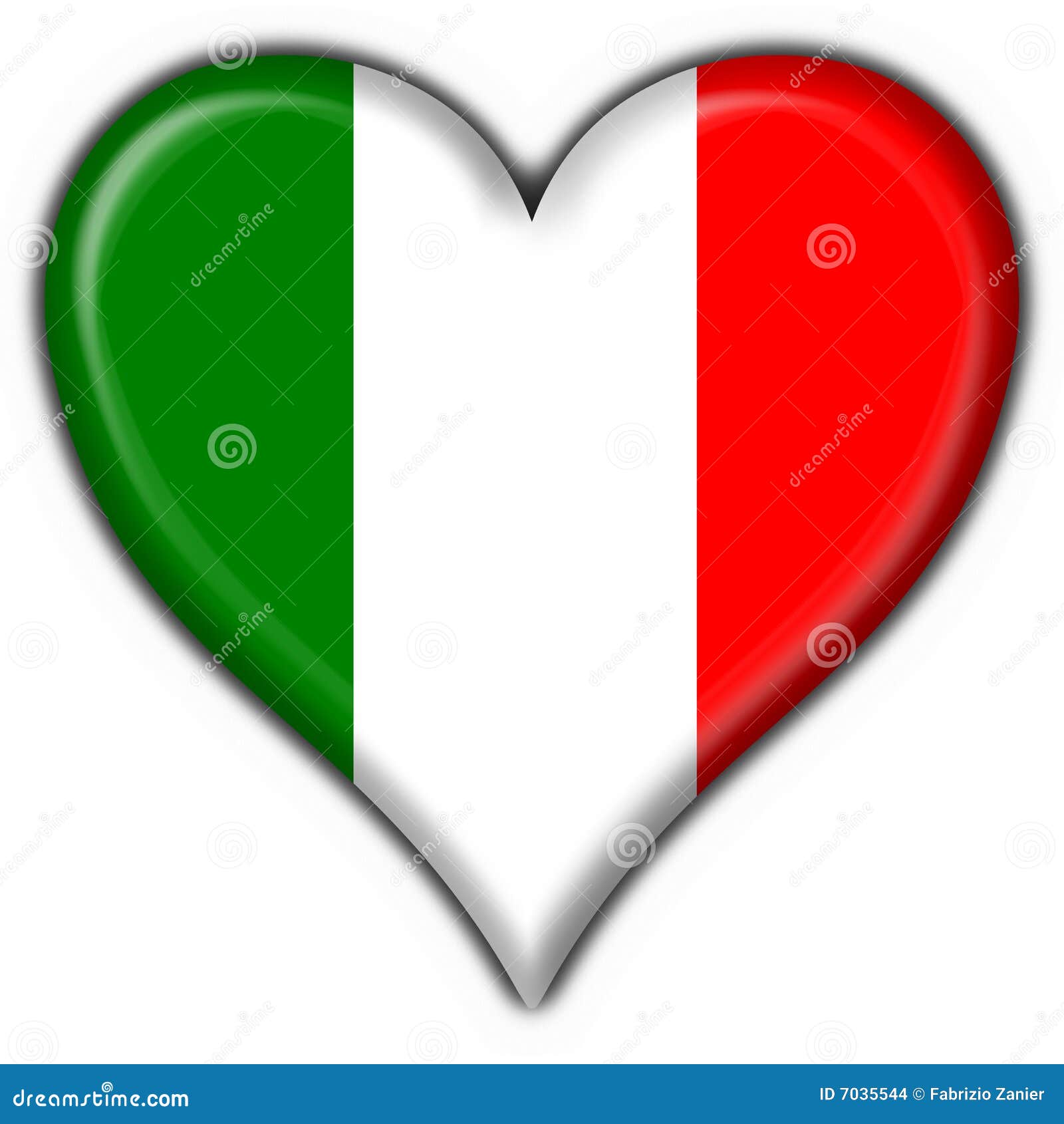 Italian Button Flag Heart Shape Stock Illustration - Illustration of ...