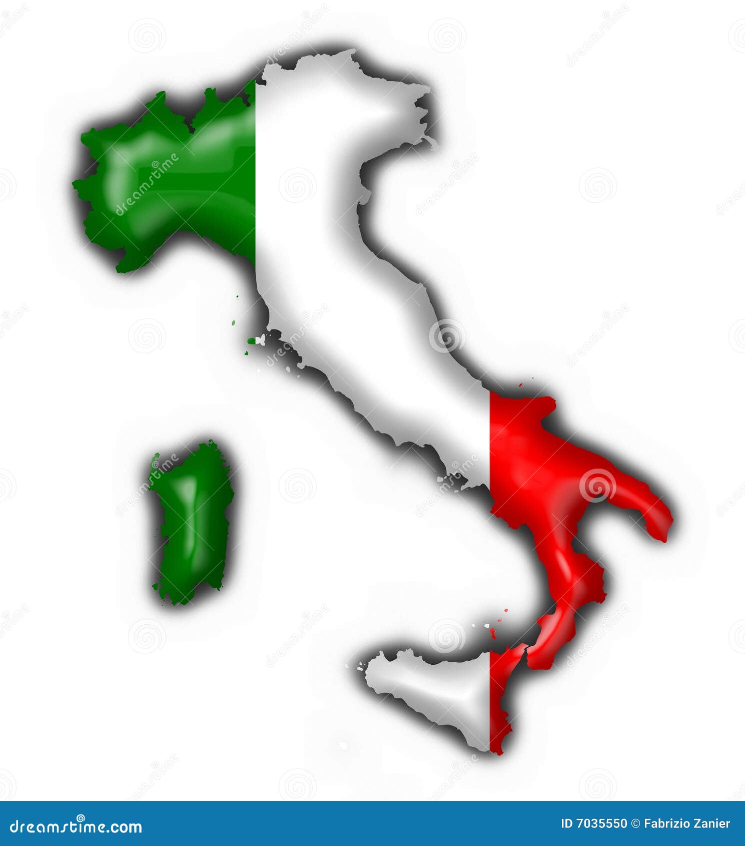 Italian Button Flag Map Shape Stock Illustration - Illustration of ...