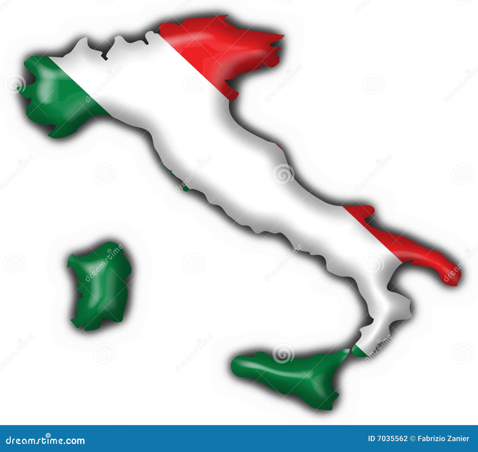 Italian Button Flag Map Shape Stock Photography - Image: 7035562