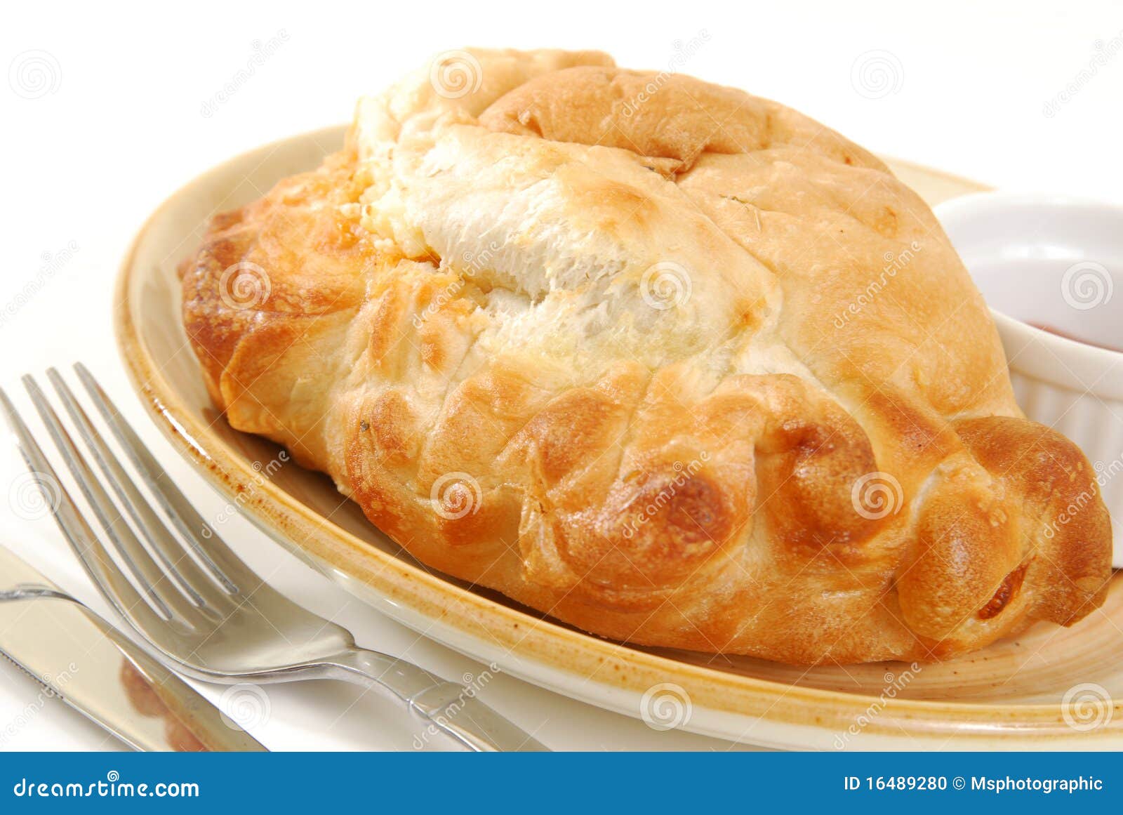 Italian Calzone stock photo. Image of delicious, plate - 16489280