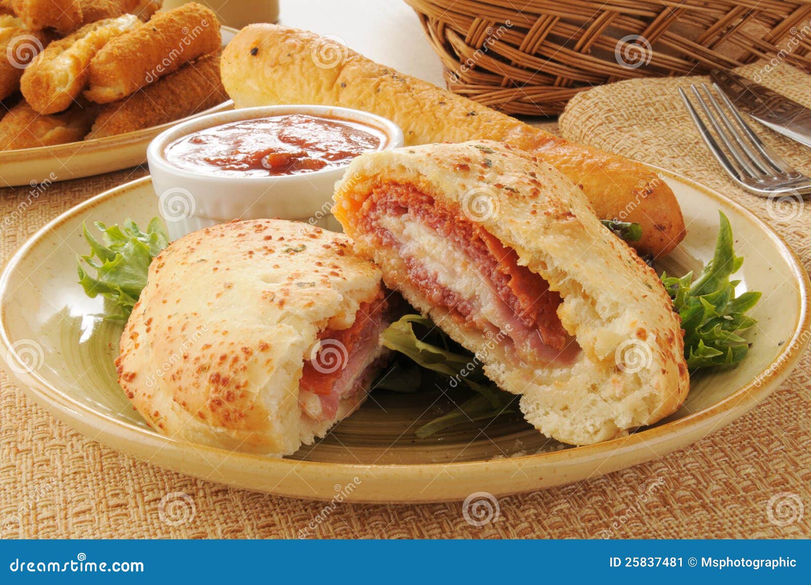 Italian Calzone stock image. Image of deep, marina, baked - 25837481