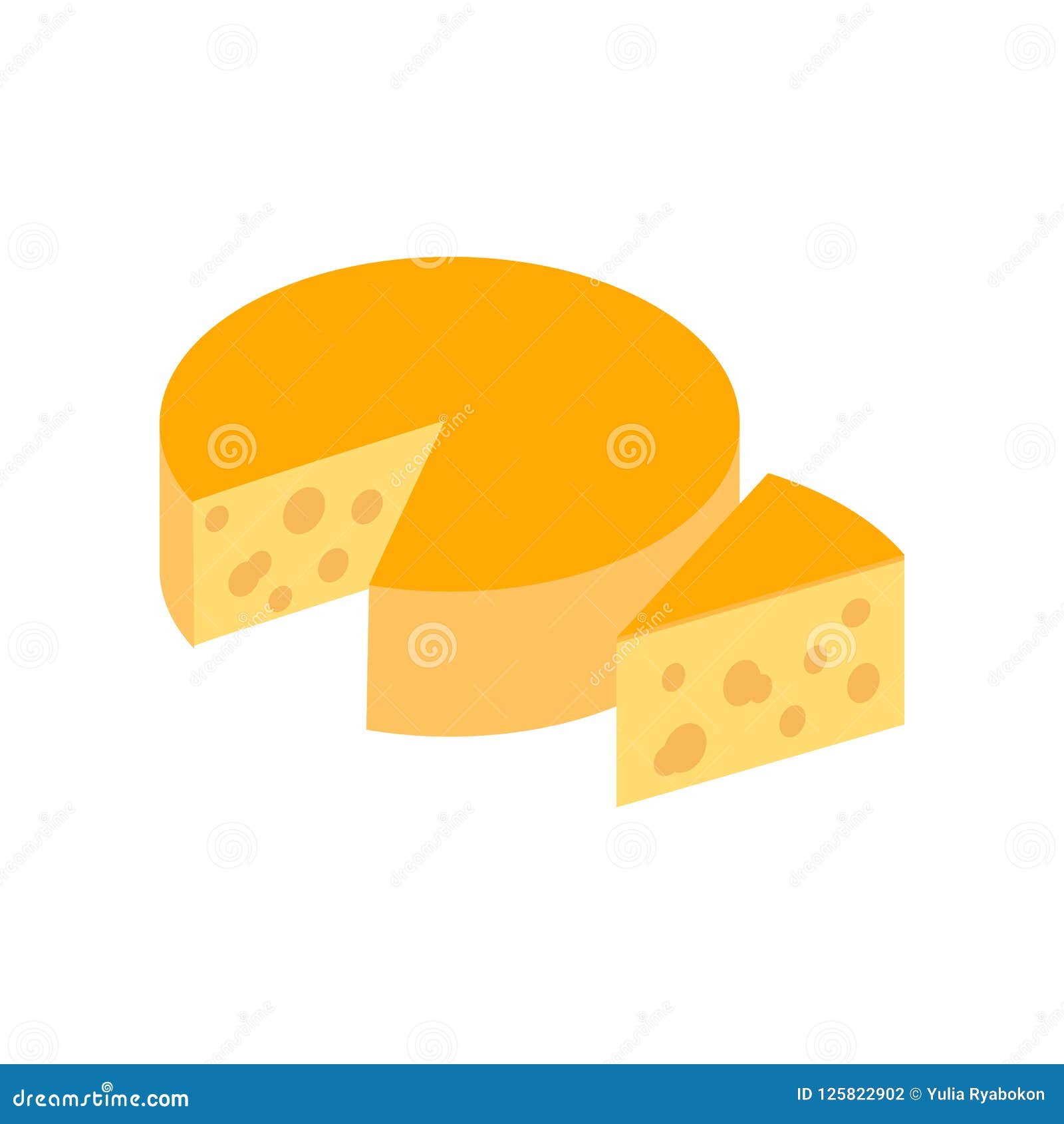 Italian Cheese Icon, Isometric 3d Style Stock Illustration ...