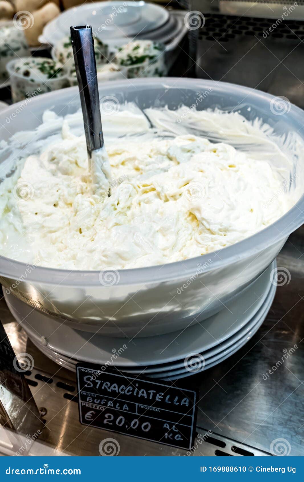Italian Cheese Stracciatella Stock Photo - Image of genuine, diet ...