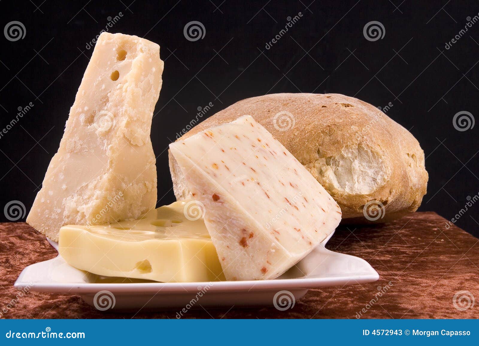Italian Cheeses stock image. Image of cheese, loaf, bread - 4572943