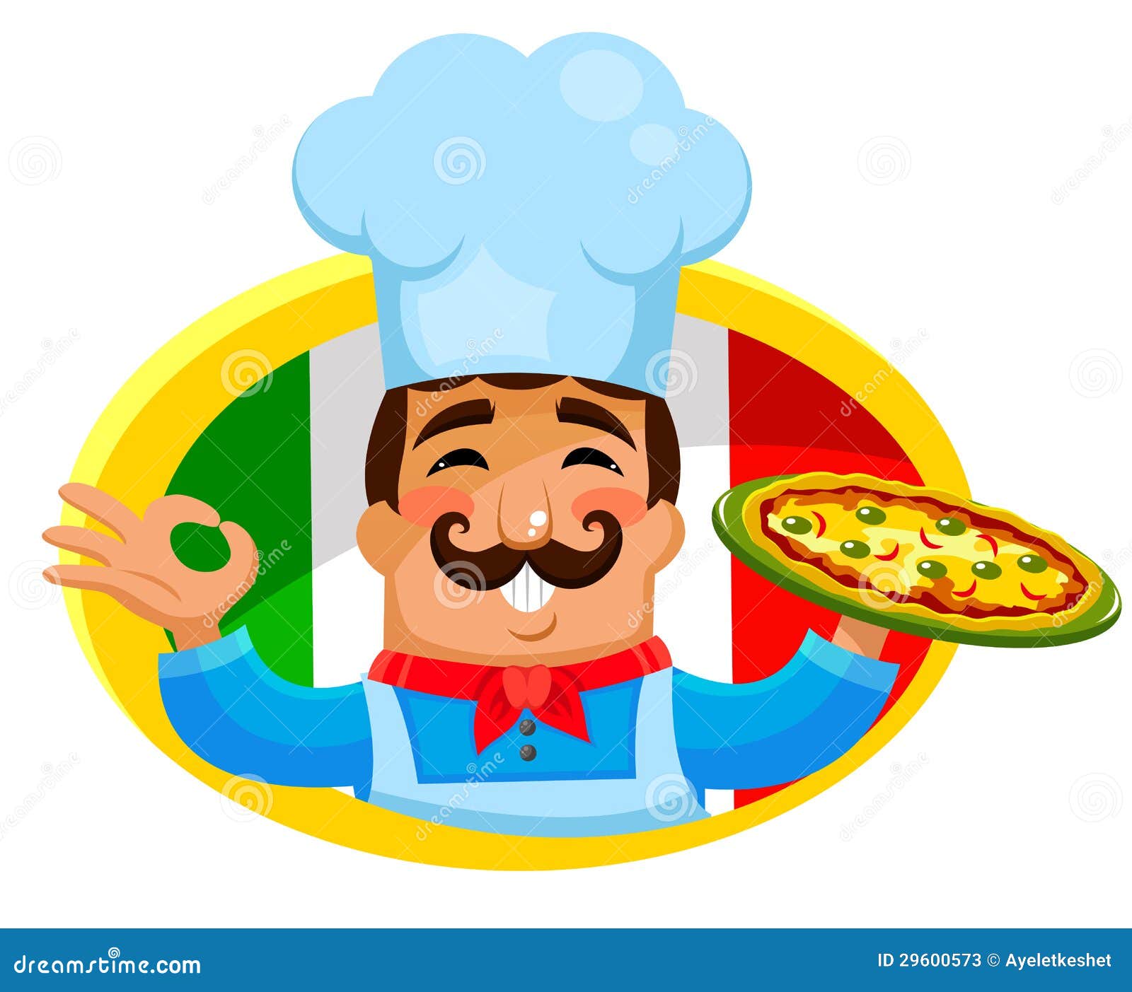 Italian chef stock vector. Illustration of funny, work - 29600573