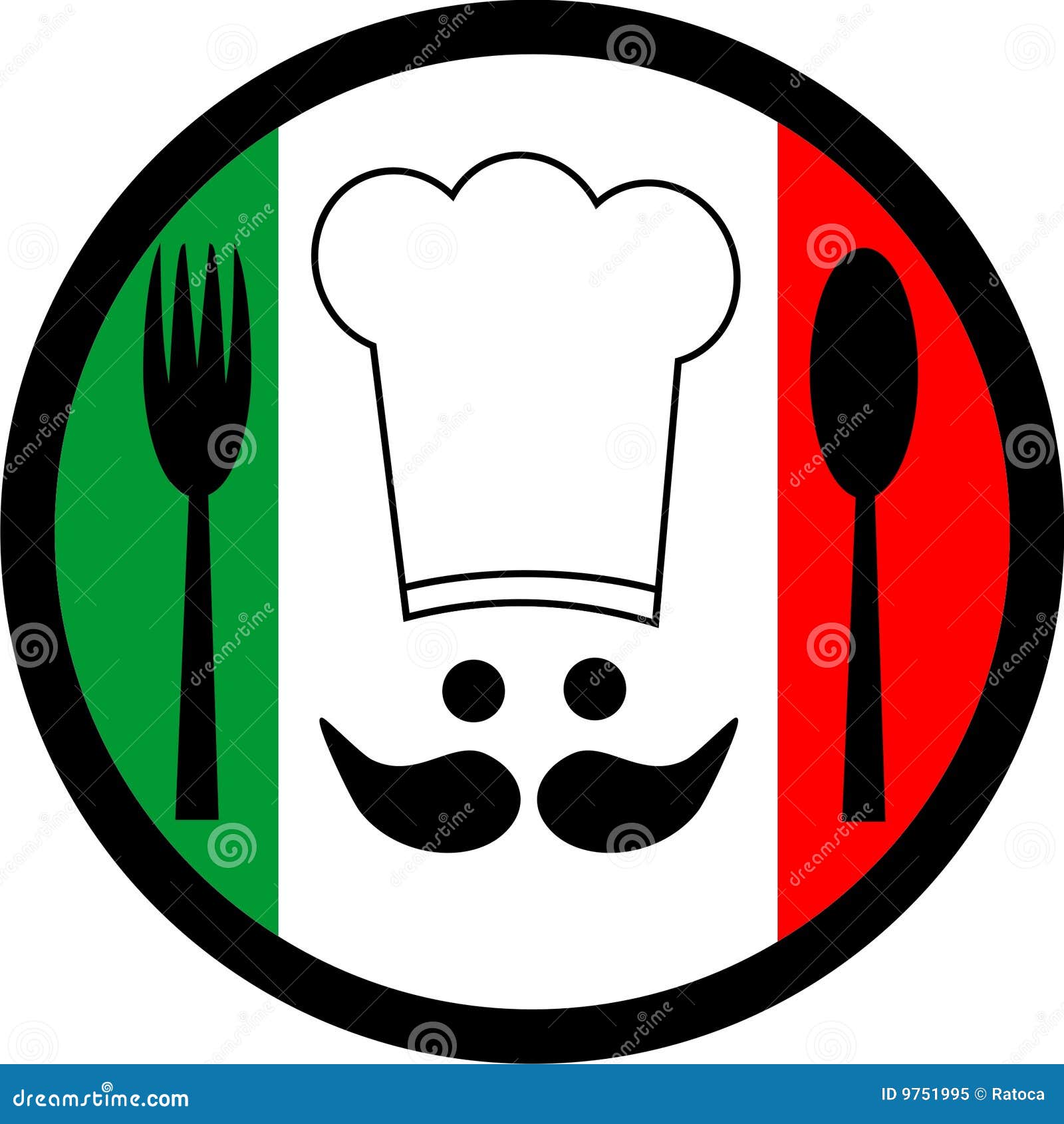 Italian Chef stock vector. Illustration of dinner, sugar - 9751995
