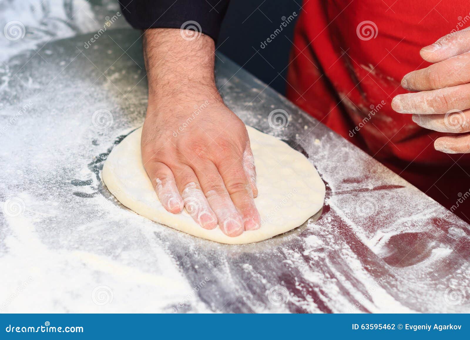 Italian Chef Preparing Pizza Dough Stock Photo - Image of ingredient ...