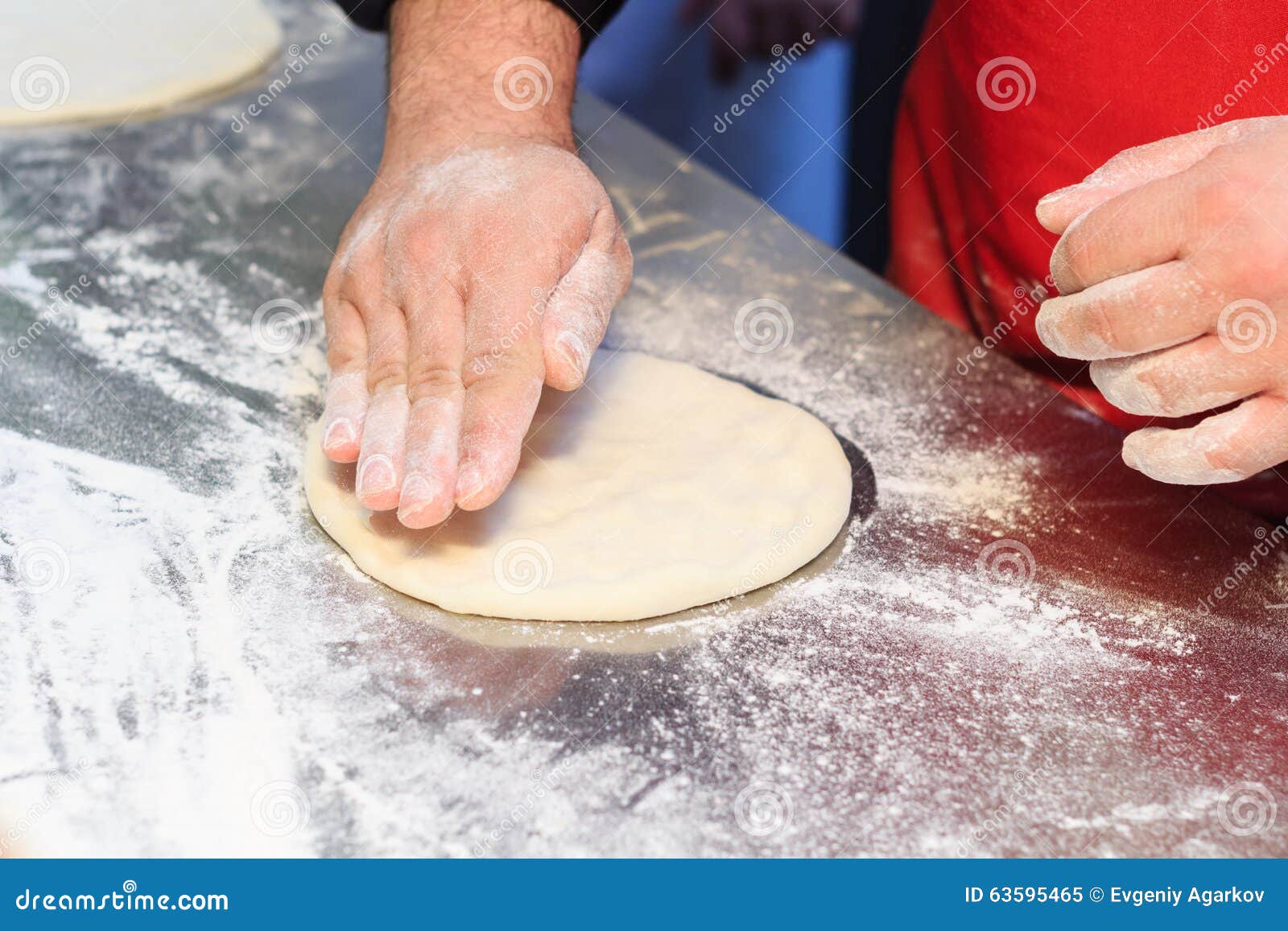 Italian Chef Preparing Pizza Dough Stock Image - Image of chef, flour ...