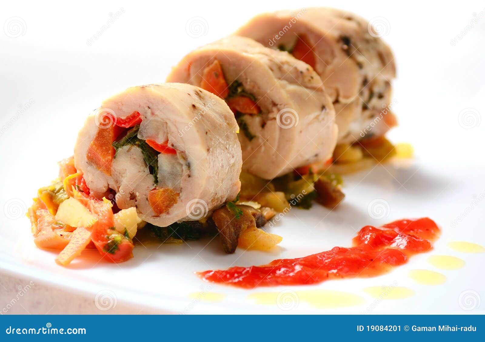 Italian Chicken Breast Rolls Stock Image - Image of roast, dinner: 19084201