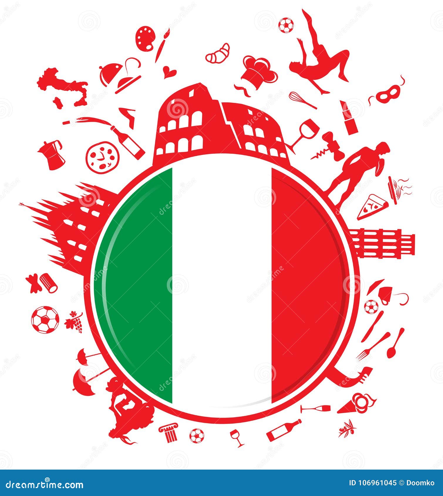 Italian circle background stock vector. Illustration of flag - 106961045