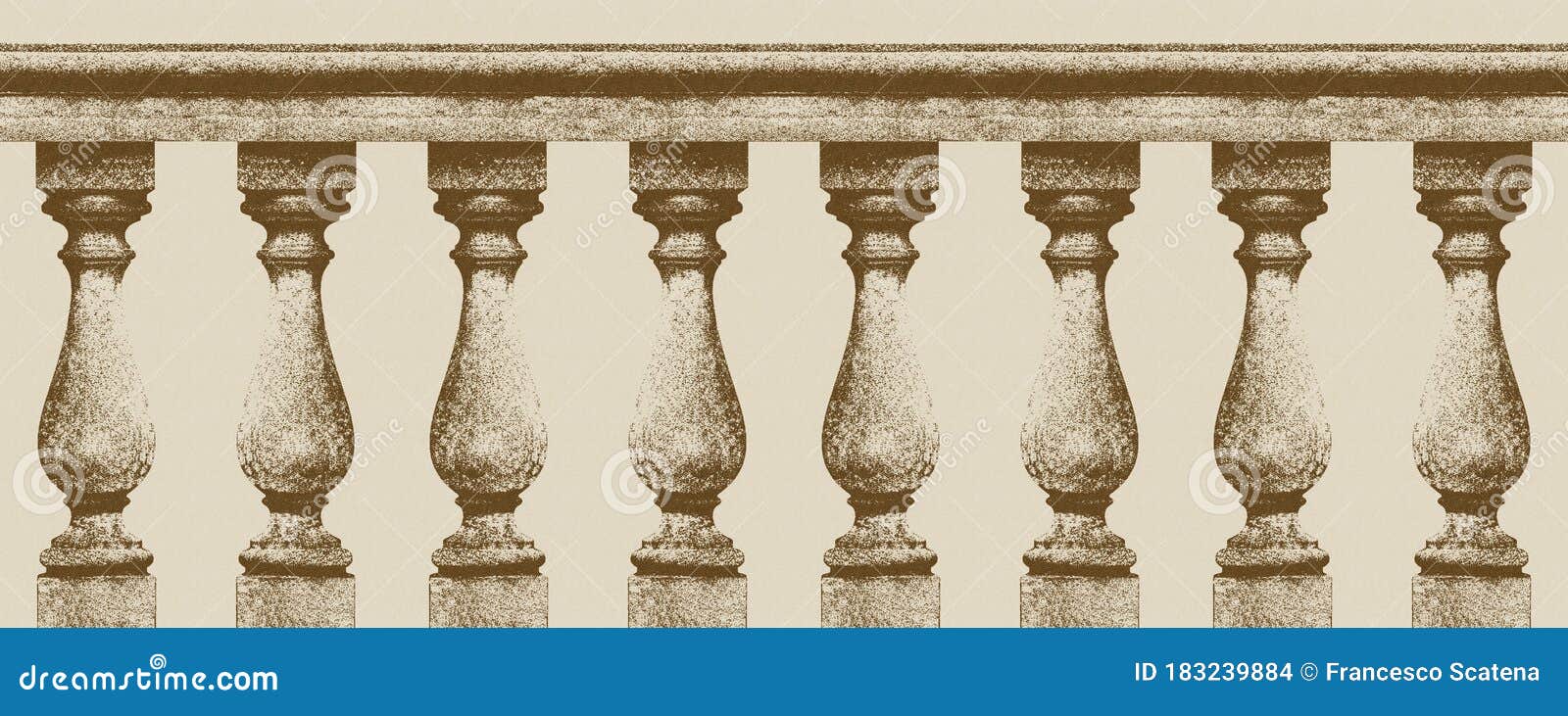 Italian Classic Balustrade - Seamless Pattern Concept Image - Vintage ...