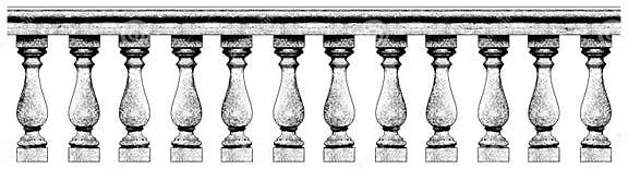 Italian Classic Balustrade - Seamless Pattern Concept Image on White ...