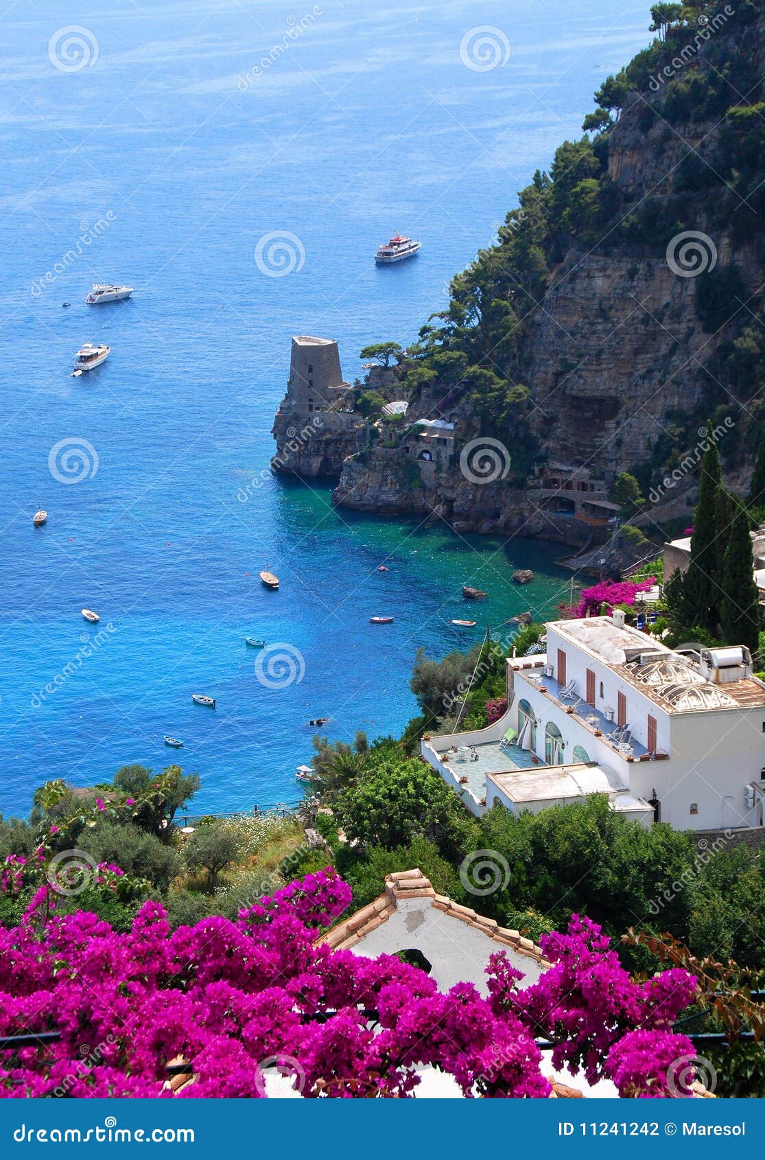 Italian coast stock photo. Image of flowers, european - 11241242