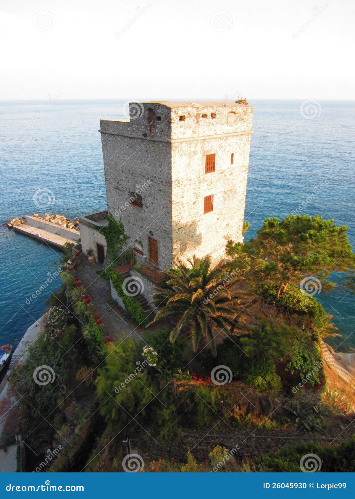 Italian coast with castle stock photo. Image of parks - 26045930