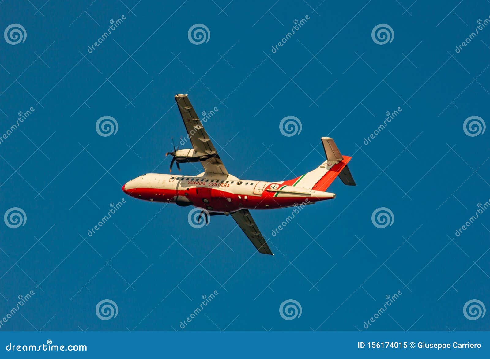 Italian Coastguard Plane Flying Over the Coast. Editorial Image - Image ...