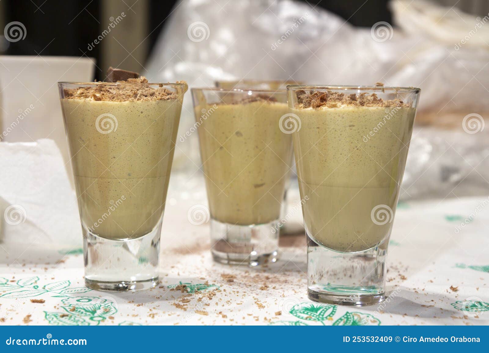 Italian coffee cream stock image. Image of dessert, table - 253532409