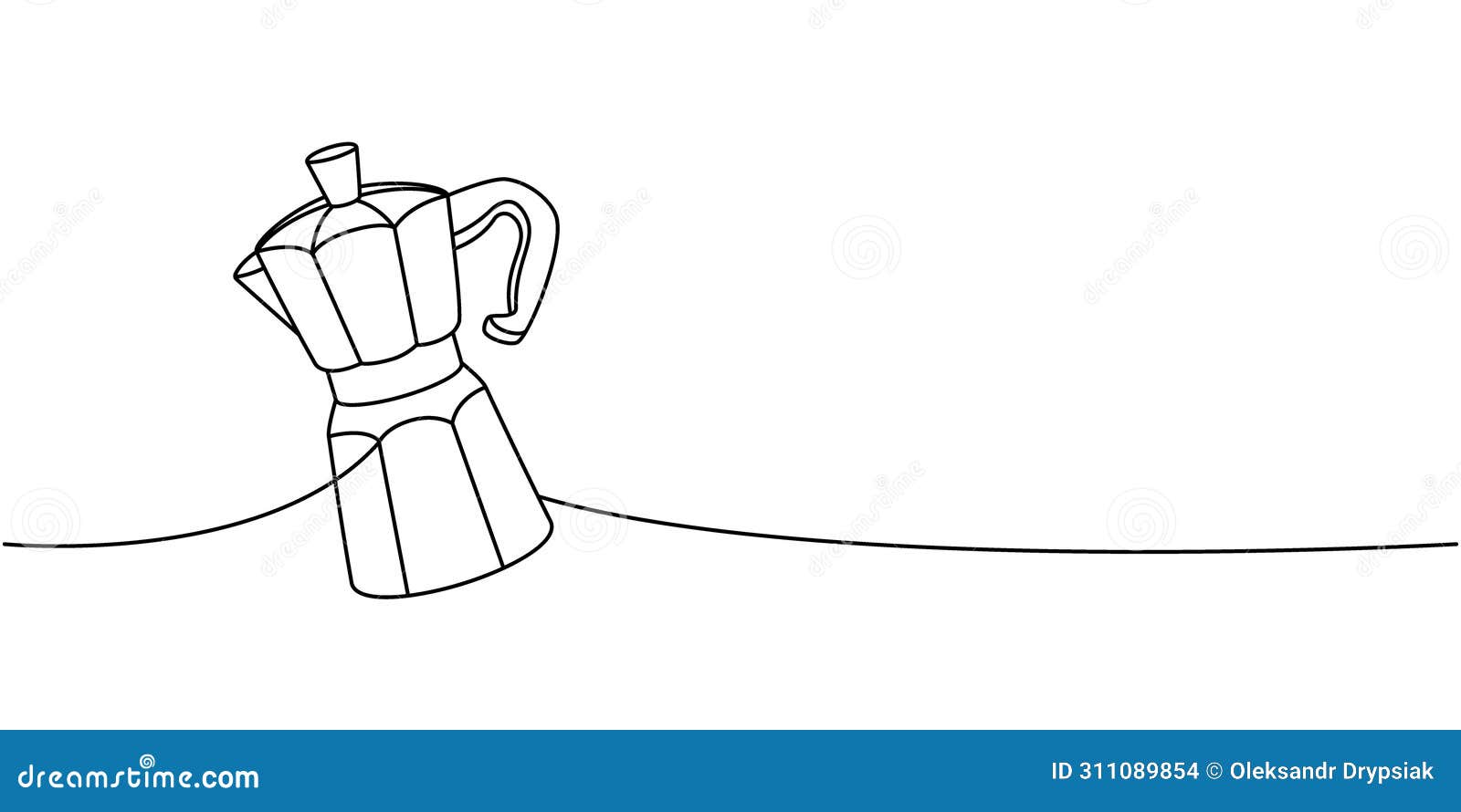 Italian Coffee Maker One Line Continuous Drawing. Hand Drawn Elements ...
