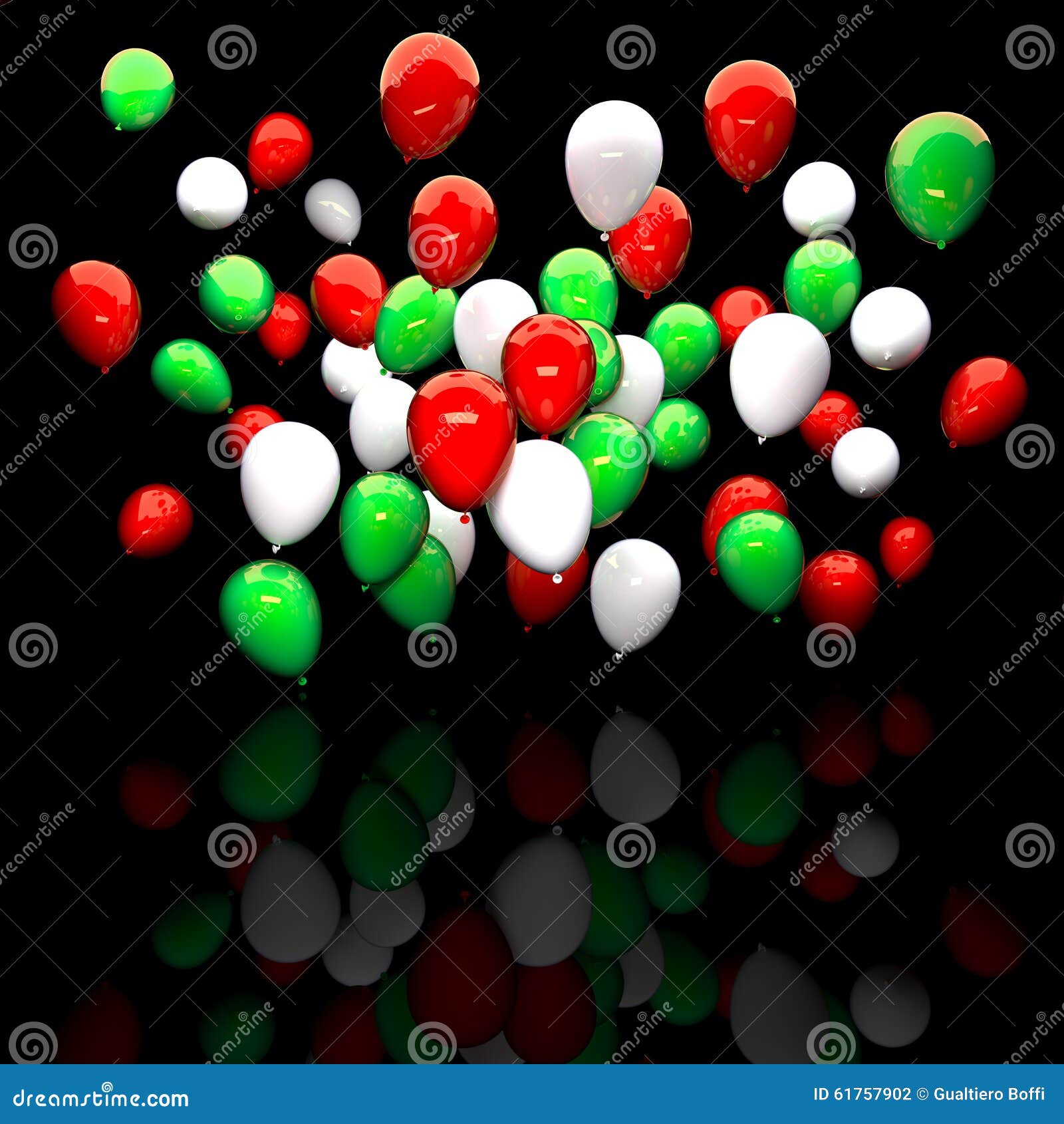 Italian colours balloon stock illustration. Illustration of render ...
