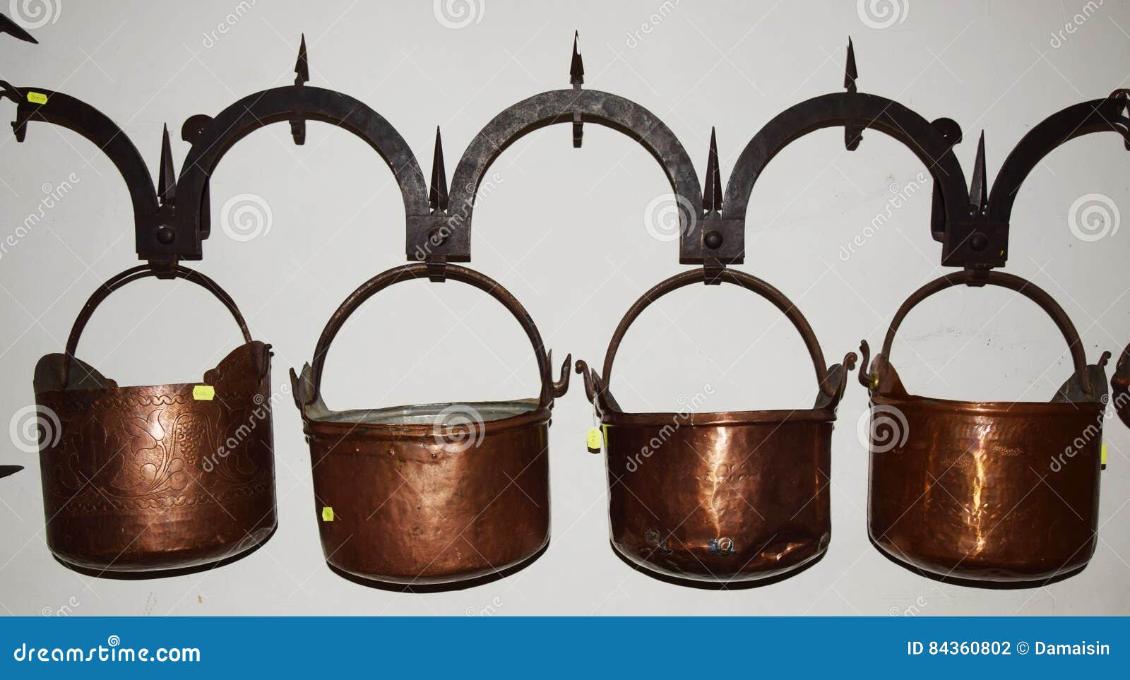 Italian copper old pots stock photo. Image of antique - 84360802